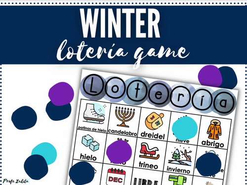 Winter Lotería Game for Spanish Class Activity by Profe Zulita | TPT