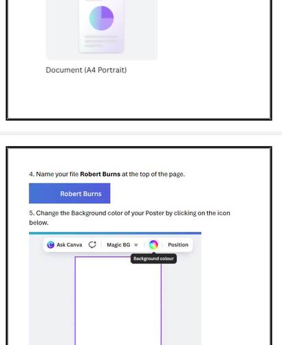 Robert Burns Poster Digital Design Activity for Students 5th-9th Grade