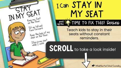 Stay in Seat & Follow Rules Self-Control Story & Classroom Behavior SEL ...