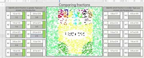 Digital Math Pixel Art Mystery Picture 3rd Grade Fluency Comparing ...