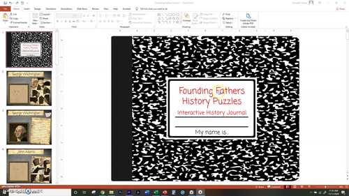Founding Fathers Activities Interactive Journal Distance Learning Puzzles