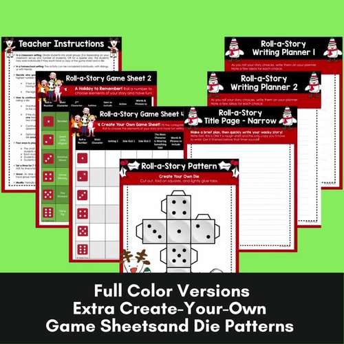 Christmas Writing Activity Roll a Story by Valorie Pope Education