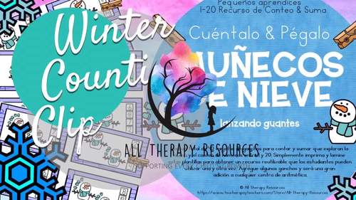 Winter Math Activities Preschool Winter Counting Clip Cards - SPANISH ...