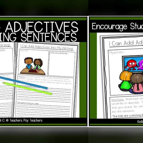 Adding Adjectives To Sentences School Kids Prompts 1st Grade Writing ...