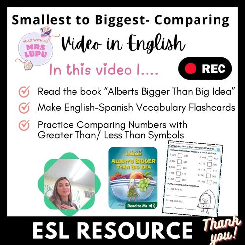 Smallest to Biggest - Comparing Numbers Read Aloud Video | TPT