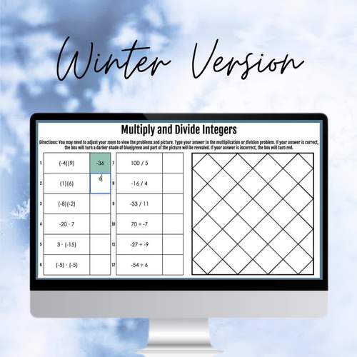 Multiply and Divide Integers Progression Mystery Picture | TpT
