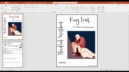 King Lear Digital/Print Student Workbook by eduKate in ELA | TPT