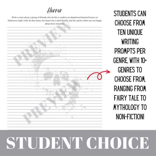 100+ Multi-Genre Guided Creative Writing Prompt Journal | TPT