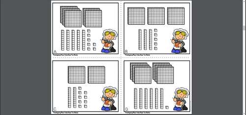 Place Value Task Cards for Thanksgiving Workstation 1st 2nd Grade ...