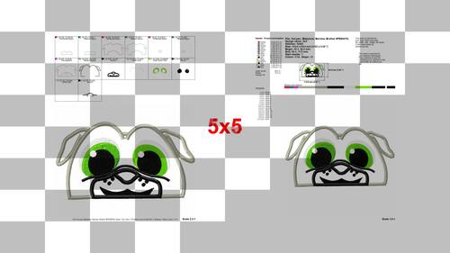 Bingo Puppy Dog Pals Head 02 Applique Embroidery Design - Instant Download