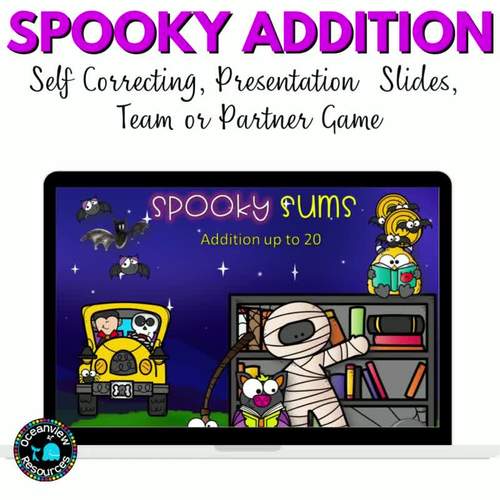 ADDITION FACTS TO 20 l PowerPoint Team Game l Spooky Fun | TPT