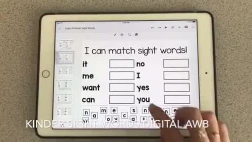 DIGITAL Adapted Work Binder (Kinder Sight Words - 88 words!) | Distance ...