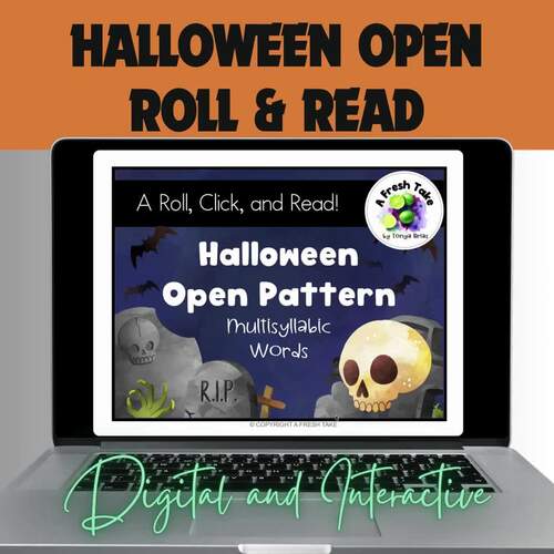 Halloween Multisyllabic Open Words Sentences Roll & Read Digital ...