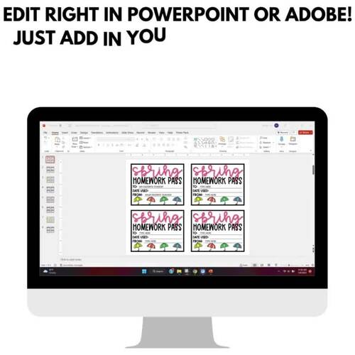 Homework Passes Spring Themed by Thriving Teacher Inc | TPT