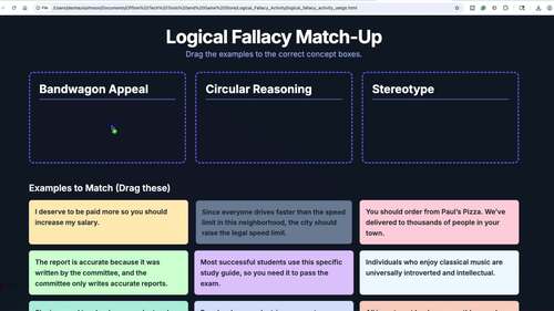 Logical Fallacy Drag and Drop Activity by The EdTech Tools and Game Store