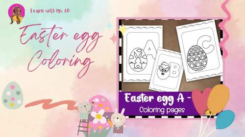 Easter egg A to Z coloring pages by Learn with Ms AD | TPT