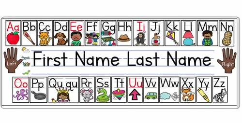 *EDITABLE* Student Desk Name Plates | Fun Phonics Alphabet + Left/Right ...
