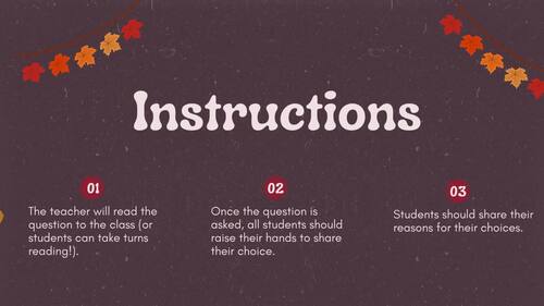 Thanksgiving Game “Would You Rather?” Friendsgiving Activity Grades 1–8