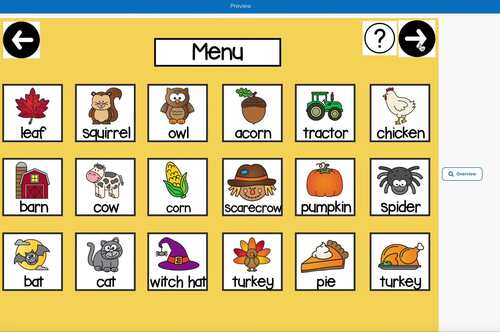 Describe and Draw Fall Vocabulary Speech Therapy Describing Attributes ...