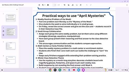 Year-Long Mystery Math Challenge Bundle | Problem of the Week| Grades 3–5