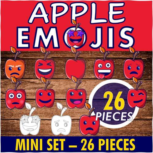 Apple Emojis Apple Faces Apple Emoticons Clipart - MINISET by PetersGames