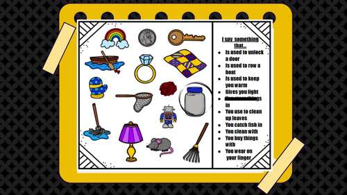 Non-Verbal, No-Prep, Activity for Object Function Recognition Bundle Set B