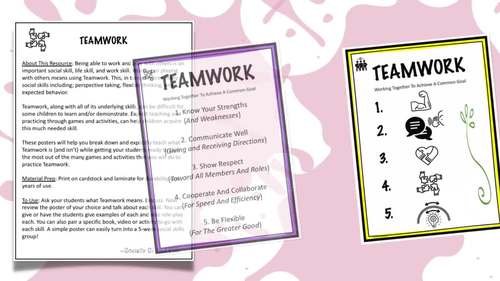 'Teamwork' Activity Pack by Socially Skilled Kids | TPT