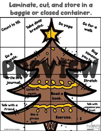 Christmas Tree Themed Coping Calming Strategies Puzzles by The Fancy ...