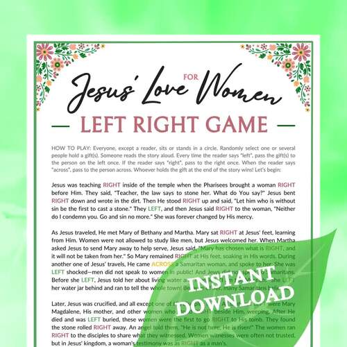 Jesus' Love for Women Left Right Game | Women's Ministry Christian Activity