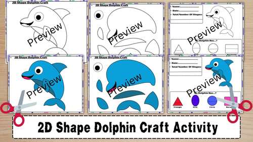 2D Shape Dolphin Craft | Ocean Animal Math Activity | Cut, Paste ...