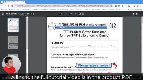 TPT Product Covers & Thumbnails | Canva Template | TPT Seller Tip 012