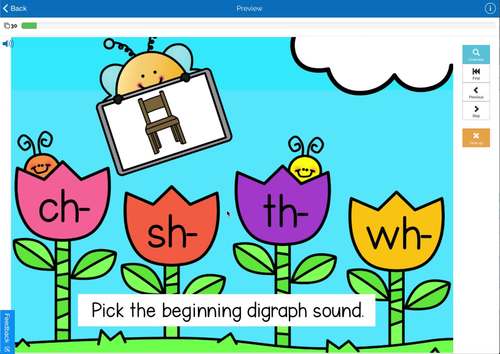 Spring Digraph Flowers Boom Card Deck by Blueberry Patch | TPT