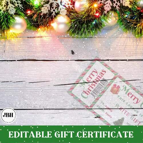 Christmas Gift Card Template, Create Personalized Coupon Instantly in Canva