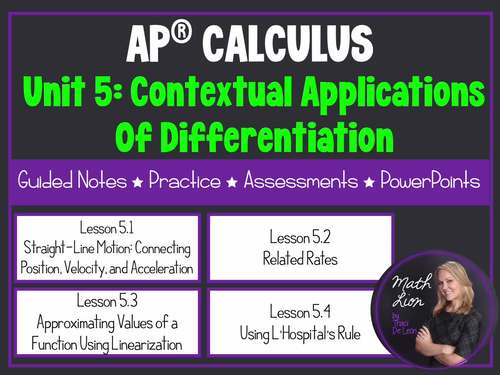 Contextual Applications Of Differentiation Calculus Lessons Unit 5