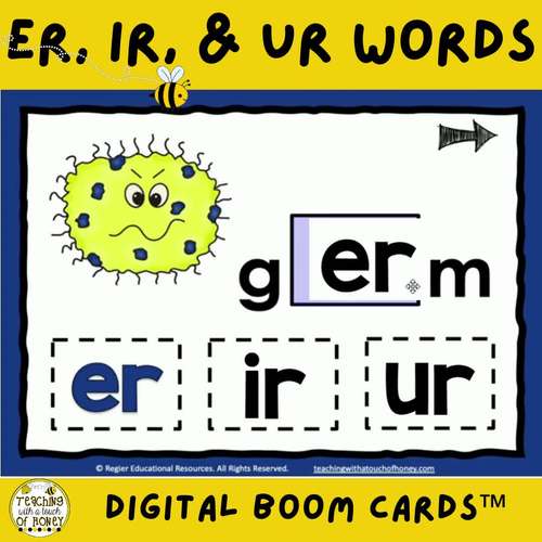 R Controlled Vowels ER, IR, & UR Phonics | Bossy R 1st Grade Boom™ Cards