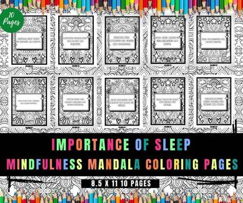 Importance Of Sleep For Kids Facts, Relaxing and Mindfulness Coloring ...