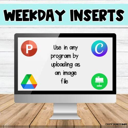DAYS OF THE WEEK POWERPOINT INSERTS by Kirk's Klassroom | TPT