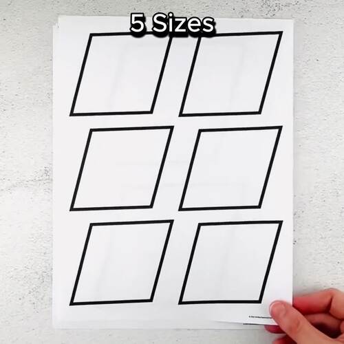 Bold Rhombus TEMPLATES | 2D Rhombus Shapes for Tracing, Math & Crafts