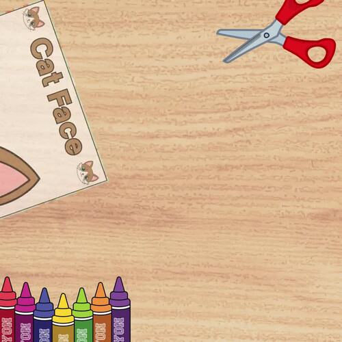 Cat Face Template-Farm & Pet Animals Bulletin Board Craft-Cut & Paste ...