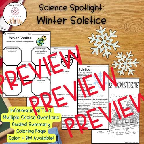 Winter Solstice - Science, Reading, Coloring, Activities, STEM, No Prep ...