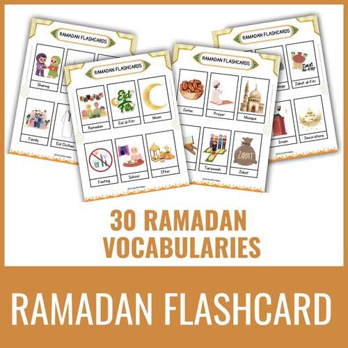 30 Ramadan Vocabulary Flashcards | Islamic Classroom Activities | TPT
