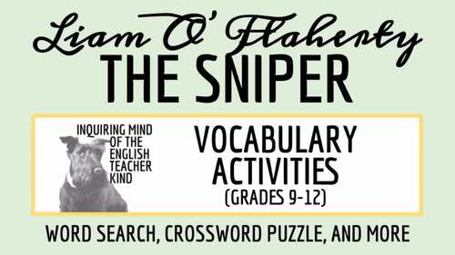 "The Sniper" by Liam O'Flaherty Vocabulary Games for High School