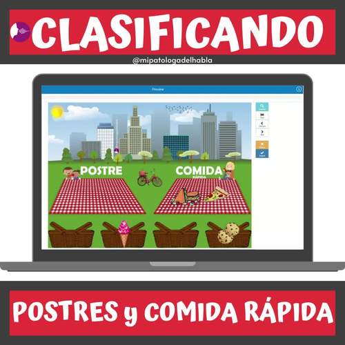 Clasificando Postres y Comida Rápida: Boom Cards by Mi Patologa del Habla