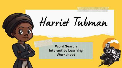 Harriet Tubman Word Search: Biography-Reflection Question Worksheet ...