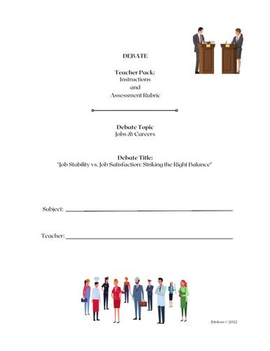 Jobs & Careers: COMPLETE DEBATE by Josephine's EFL Classroom | TPT