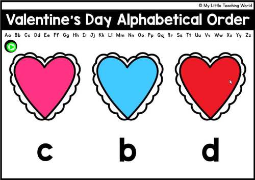 Valentine's Day Alphabetical Order Boom Cards | ABC Order | TPT