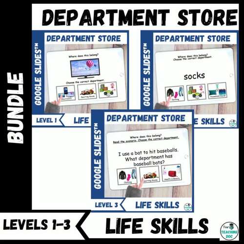Department Store Skills with Task & Sight Word Cards for Job Life Work ...