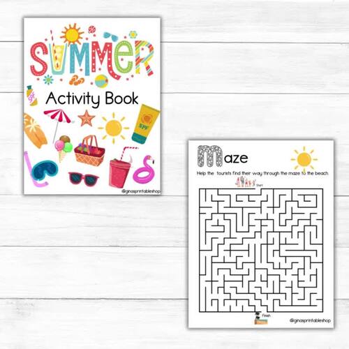 Summer Activity Book by GinasPrintableShop | TPT