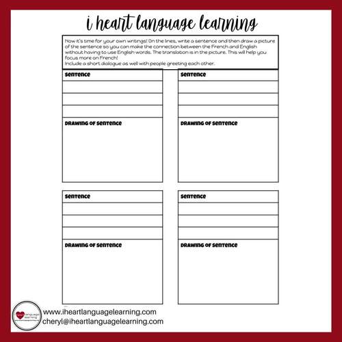 BUNDLE Lesson 1 Bonjour! French I JOURNAL, LESSON and VIDEO, Homeschooling