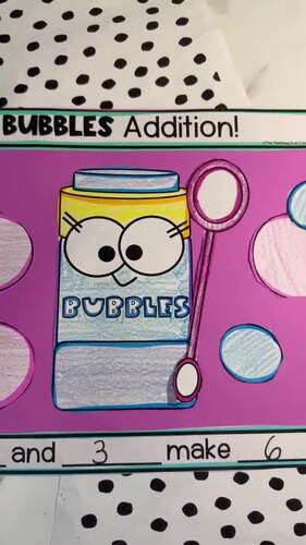 Bubbles Addition Math Craft Summer Activity by The Teaching Diva Corner